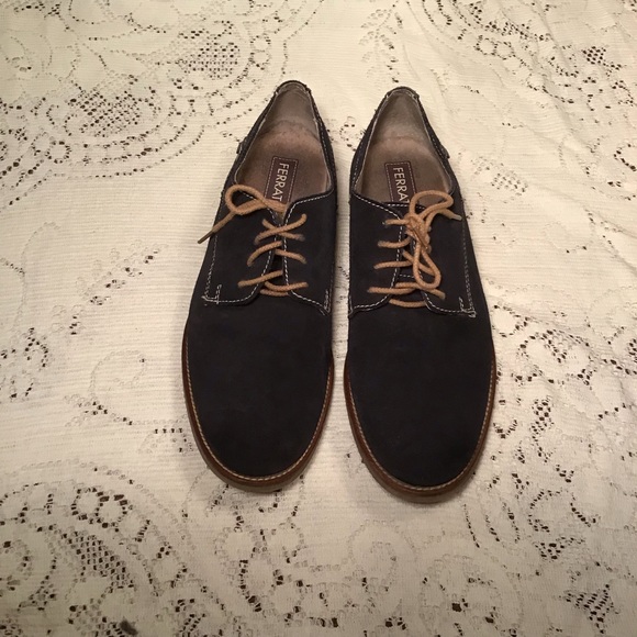 Ferrato | Shoes | Ferrato Dark Blue Suede Oxfords | Poshmark